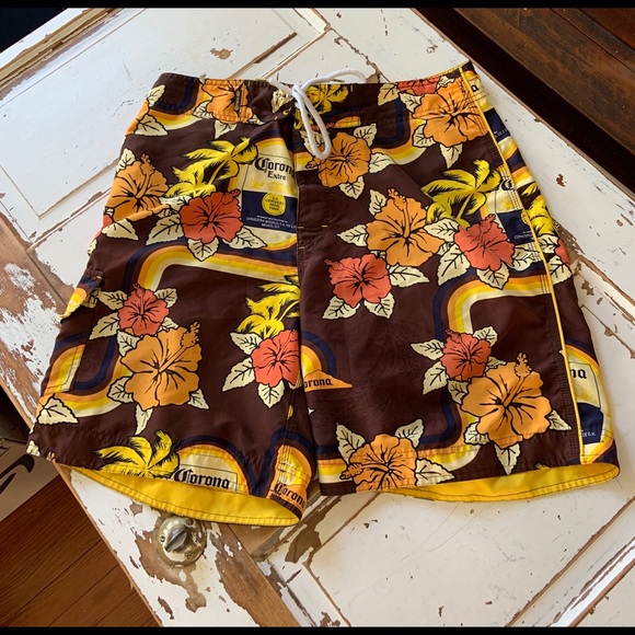 Corona | Shorts | Corona Flower Print Surfer Board Shorts | Poshmark